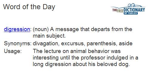 Word of the Day: digression