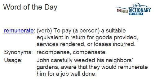 Word of the Day: remunerate