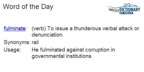 Word of the Day: fulminate