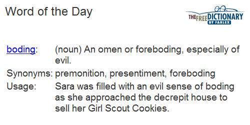 Word of the Day: boding